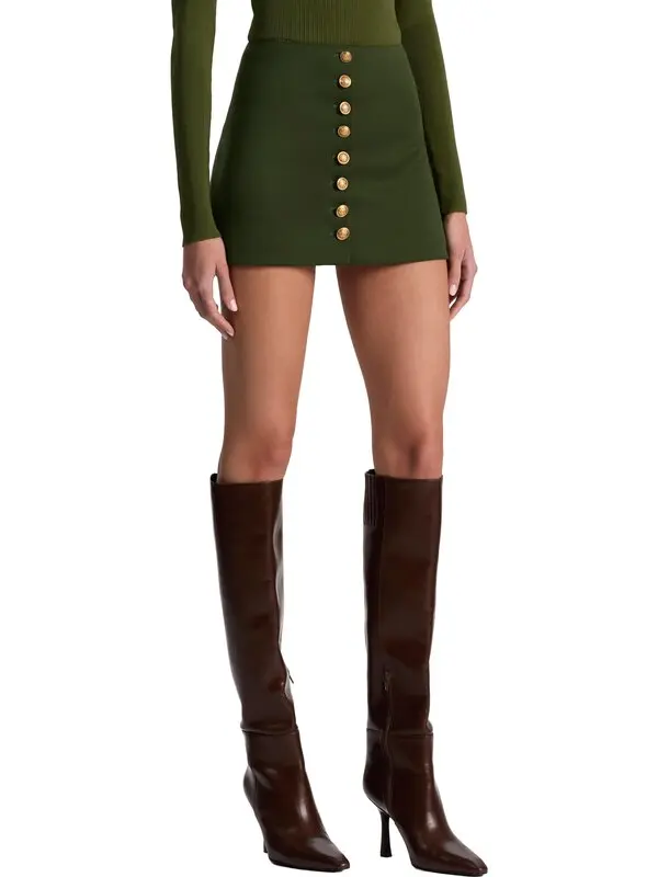 Alice + Olivia Rubi Mini Skirt - Dark Olive