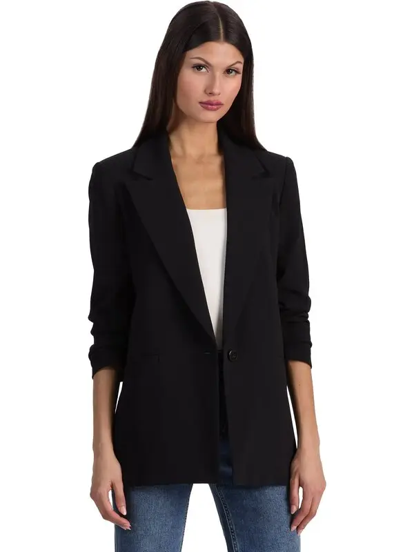 Alice + Olivia Denny Boyfriend Blazer With Floral Print - Black
