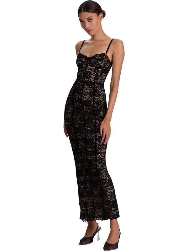 Alice + Olivia Carissa Lace Maxi Dress - Black