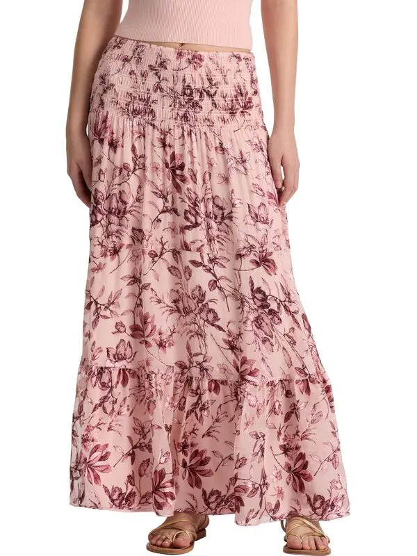 Alice + Olivia Stevie Maxi Skirt - Mystic Garden English Rose