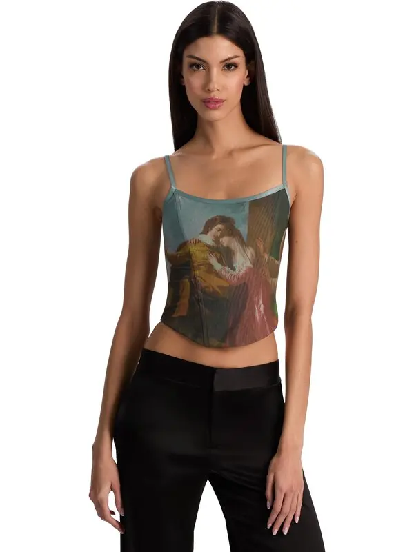 Alice + Olivia Cressida Corset Top With Renaissance Print - Romeo And Juliet