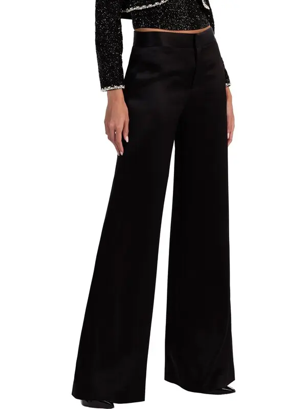 Alice + Olivia Shane Wide Leg Pant - Black