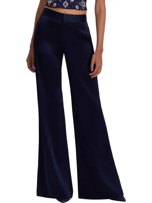 Alice + Olivia Shane Wide Leg Pant - Midnight Blue