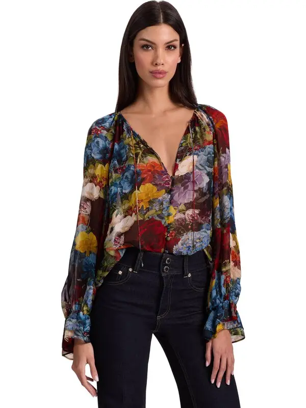 Alice + Olivia Josephine Floral Blouse - Flourish Sm
