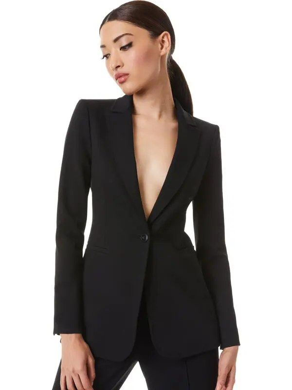 Alice + Olivia Breann Fitted Blazer - Black