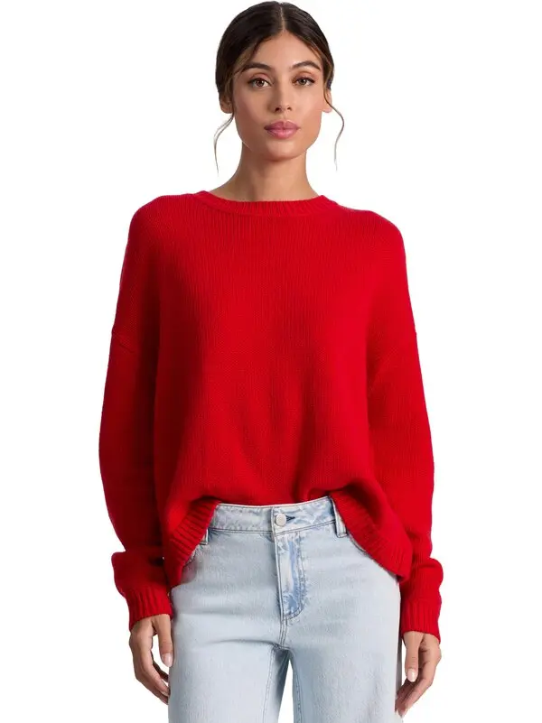 Alice + Olivia Ensley Crewneck Sweater - Perfect Ruby
