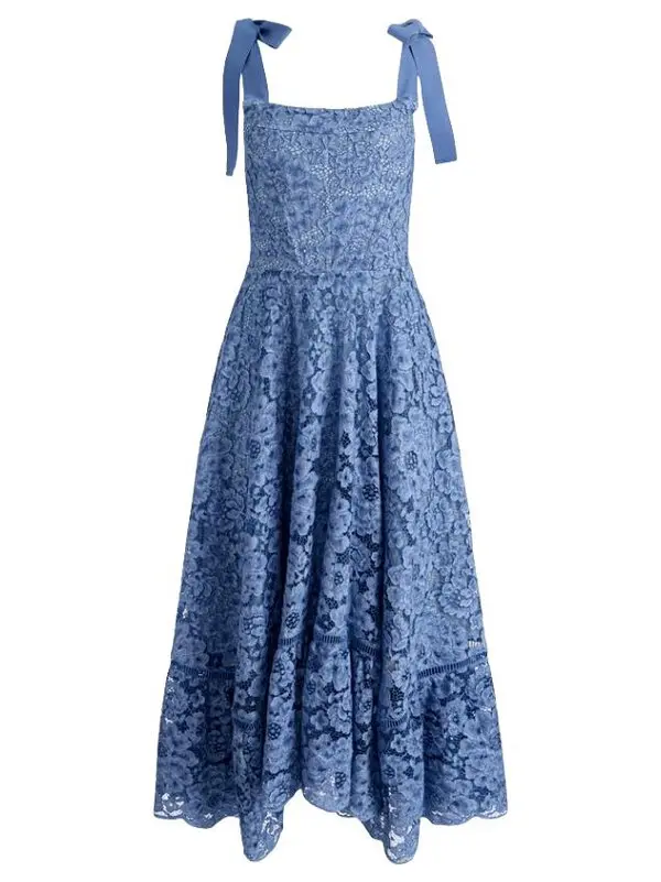 Alice + Olivia Rosalee Lace Bustier Maxi Dress - Indigo