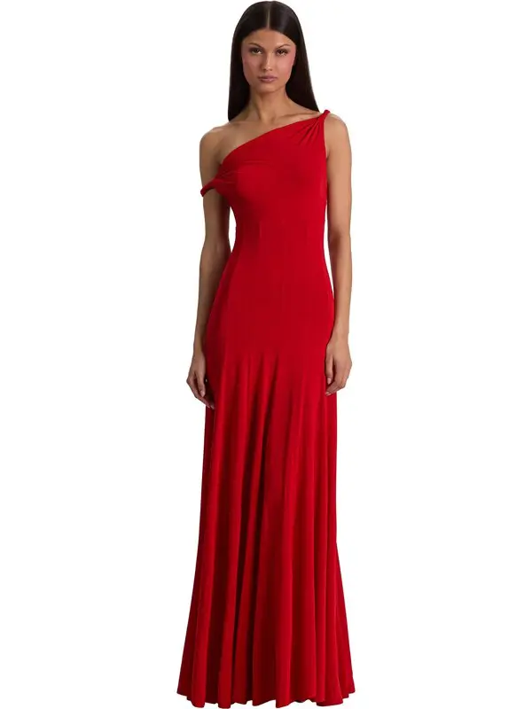 Alice + Olivia Noelia Twist Strap Maxi Dress - Chili Pepper
