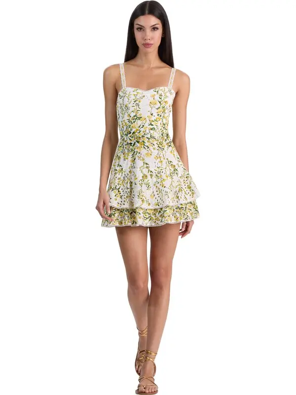 Alice + Olivia Meredith Sweetheart Mini Dress - Fresh Air Butter