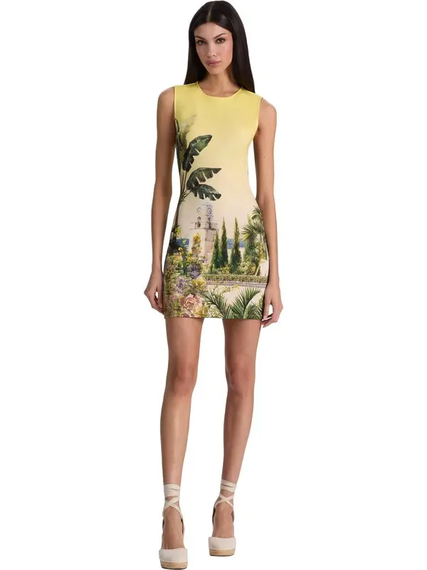 Alice + Olivia Wynell Staceface Fitted Mini Dress - Pure Paradise