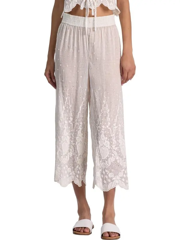 Alice + Olivia Elba Pull-on Ankle Pants - Off White