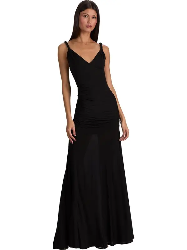 Alice + Olivia Bianca Twist Strap Maxi Dress - Black