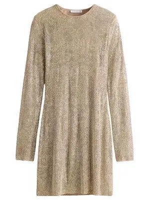 H&m Embellished Mini Dress - Beige