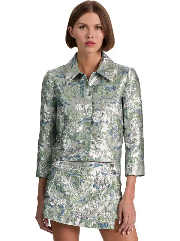 Alice + Olivia Weston Cropped Jacket - Light Sage