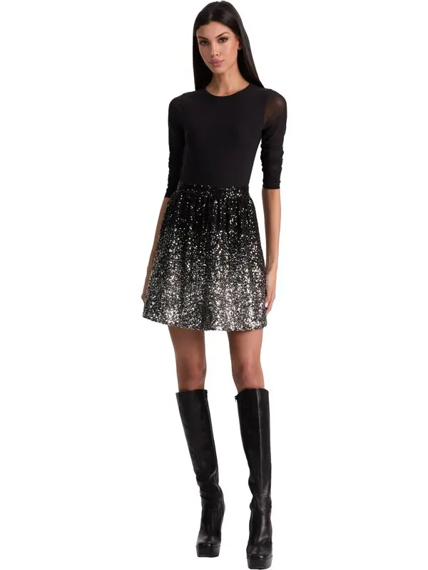 Alice + Olivia Chara Embellished Mini Dress - Black/multi