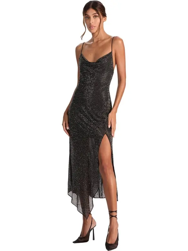 Alice + Olivia Harmony Embellished Slip Dress - Black