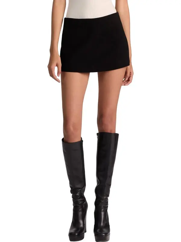 Alice + Olivia Mace Suede Mini Skort - Black