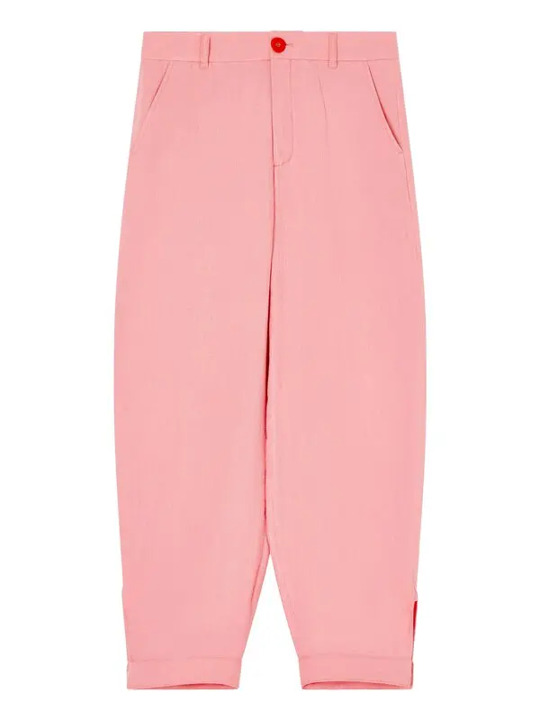 Giorgio Armani Wide-leg Hemp Trousers - Pink