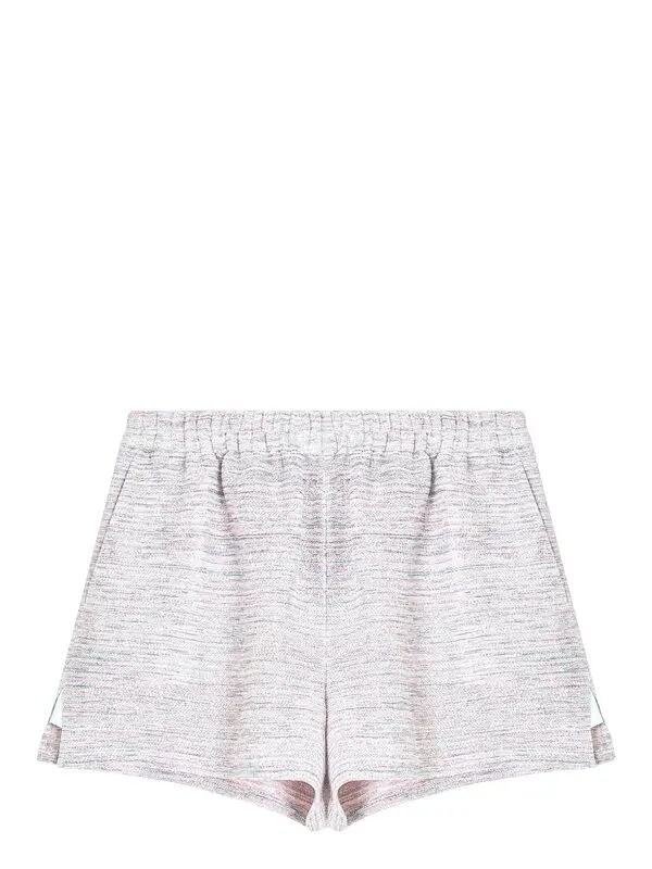 Giorgio Armani Viscose And Linen Mouliné Knit Shorts - Pink