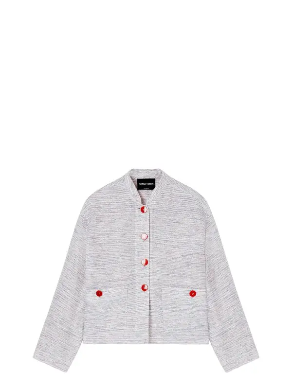 Giorgio Armani Viscose And Linen Mouliné Knit Blouson - Pink