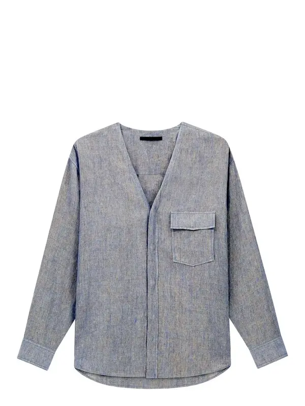 Giorgio Armani Pure Linen Canvas Shirt Jacket - Beige