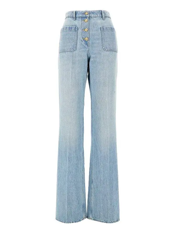 Valentino Garavani Straight Leg Denim Pants - Blue