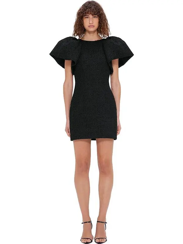 LEO LIN Dana Tweed Mini Dress - Ebony