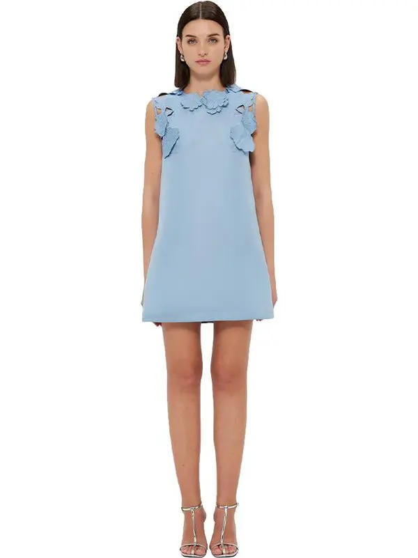 LEO LIN Blair Appliqué Mini Dress - Powder Blue