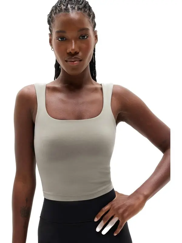 Athleta Transcend Square Neck Crop Sports Bra D-dd - Willow