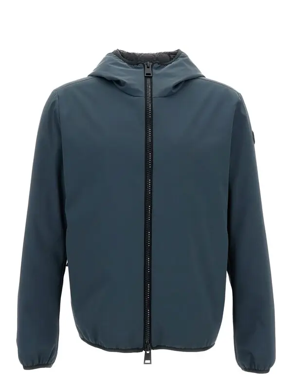 Moncler Hooded Waterproof Zip-up Jacket - Blue