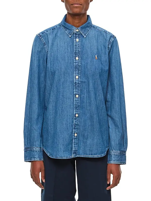Polo Ralph Lauren Embroidered Denim Shirt - Blu
