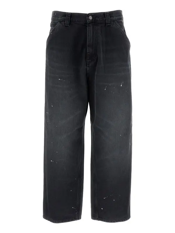 Carhartt Work In Progress Original Loose Fit Cotton Canvas Workwear Pants - Black