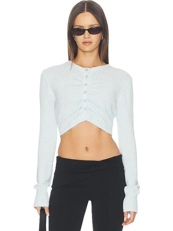 FRAME X Alexandra Leclerc The Joyride Cardigan - Baby Blue