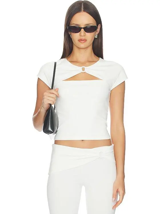 FRAME X Alexandra Leclerc The Casino Top - White
