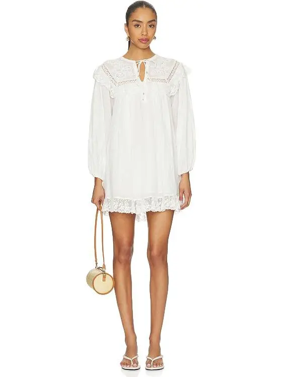 Rixo Inez Dress - Lilly Embroidery Ivory