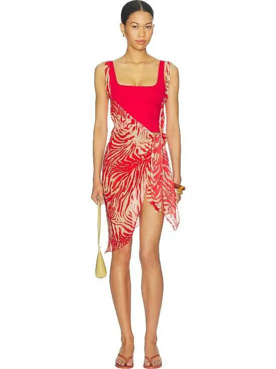 SKIMS Sheer Dress Sarong - Carmine Zebra Print