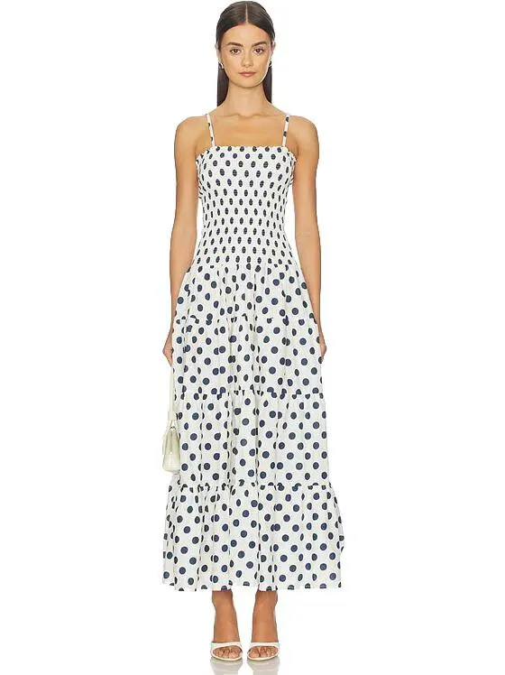 Peixoto Clementine Maxi Dress - Navy Polka Dots