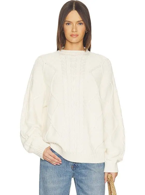 SRG Amberlyn Roll Neck Cable Sweater - Ivory
