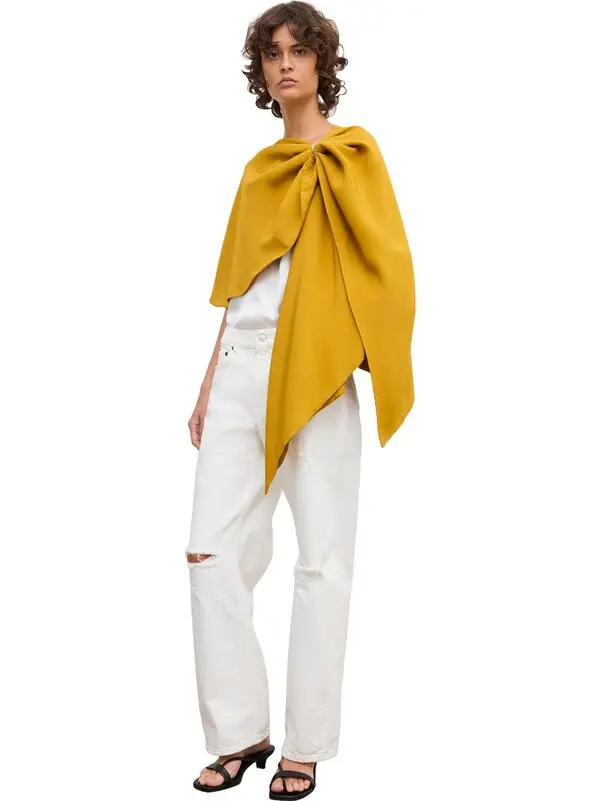 HOUSE OF DAGMAR Asymmetric Cape Top - Golden Yellow