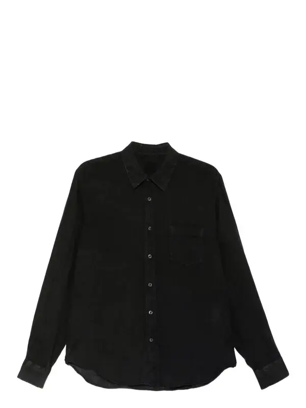 120% Lino Chest-pocket Shirt - Black