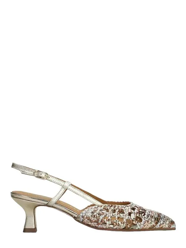 PEDRO MIRALLES Mantua Woven Slingback Pumps - Silver