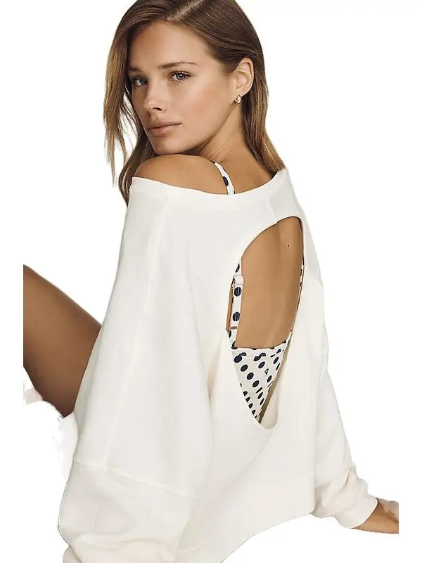 DAILY PRACTICE Open-back Pullover - Sugar Swizzle