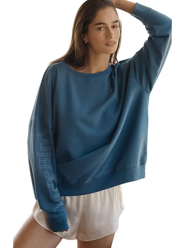 LYREBIRD Logo Boyfriend Sweatshirt - Dark Blue