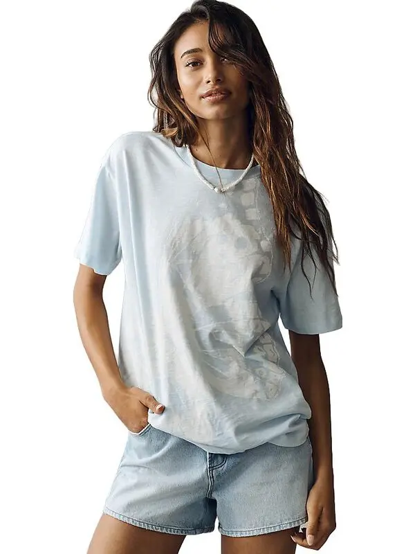 Anthropologie Cotton Graphic T-shirt - Blue Pattern