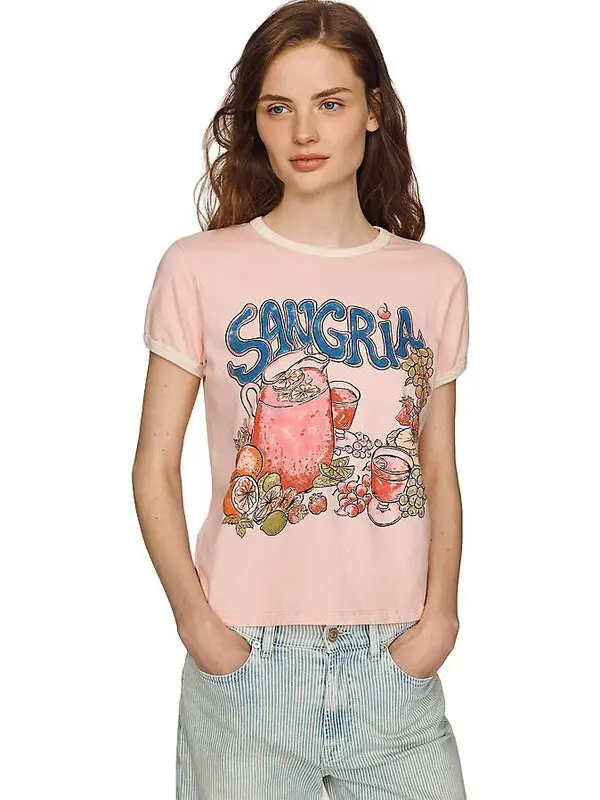 MOTHER Lil Goodie Cotton Ringer T-shirt - Sangria