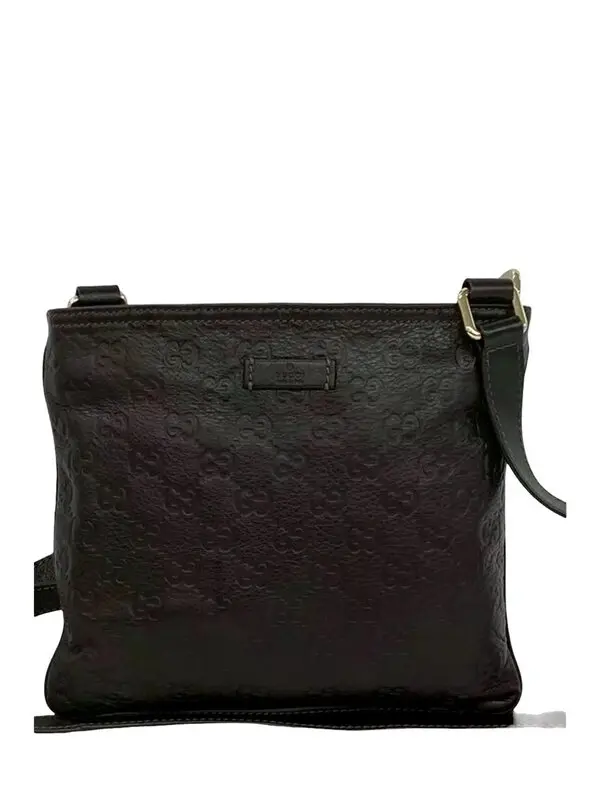 Gucci Gg Monogram Messenger Bag - Brown