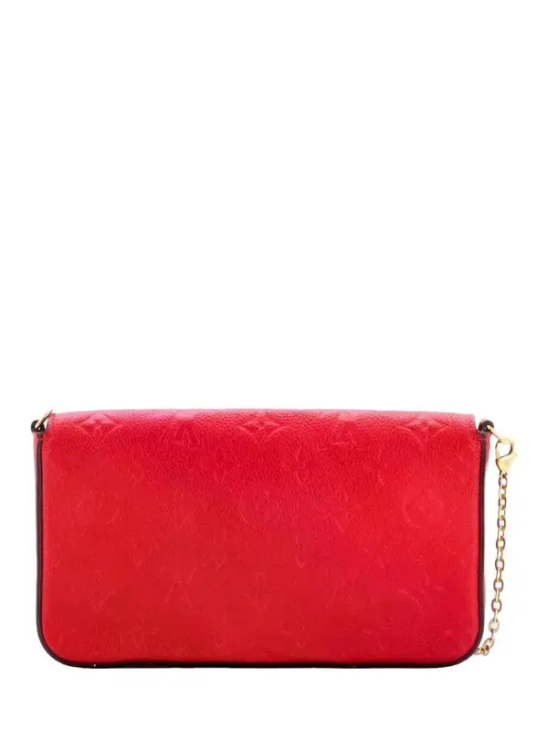 LOUIS VUITTON Felicie Pochette Monogram Empreinte Leather Bag - Red