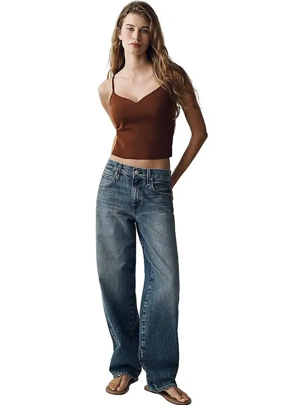 AMO Tatum Mid-rise Tapered Jeans In Medium Wash - Dew