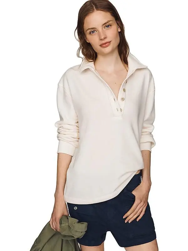 Citizens Of Humanity Vintage Inspired Polo Sweatshirt - Ivory
