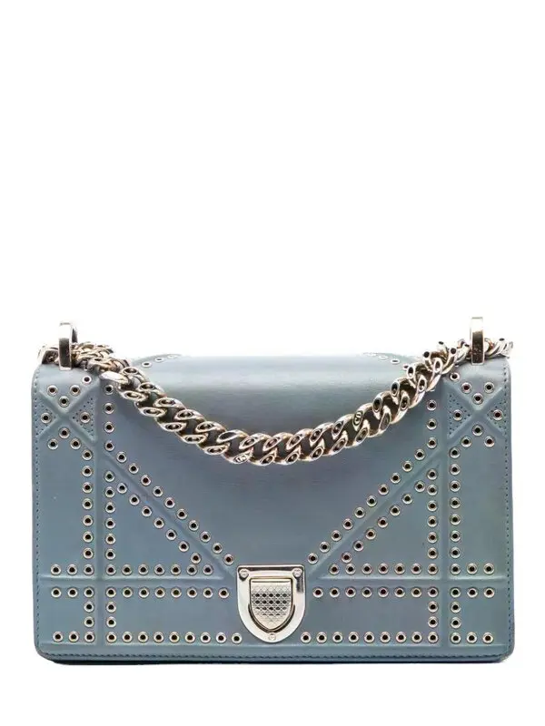 Dior Small Studded Calfskin Diorama Crossbody Bag - Blue